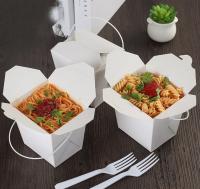 China Custom Printed Disposable Paper Take Away Craft Box For Hot Food Packaging for sale