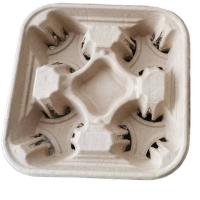 China 4 Cups Disposable Compostable Durable Drink Carrier for Hot or Cold Drinks To Go Coffee Cup Holder for Food Delivery Ser for sale