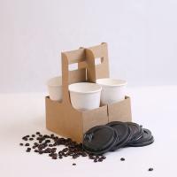 China Disposable take away paper cup holder to go cup carrier for coffee cup for sale