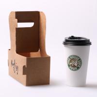 China Compostable Bagasse Paper Pulp Disposable Coffee Cup Carrier Holder for sale