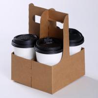 China Pulp cup holder coffee paper cup tray takeout packaging 2/4 cups for sale