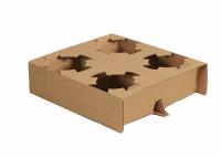 China Custom logo recycle brown kraft paper coffee cup holder for take away for sale