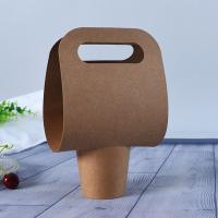 China Biodegradable 2 Cup 4 Cup Disposable Coffee Paper Holder Tray Portable Takeout Coffee Paper Cup Carrier for sale
