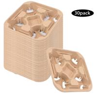 China Disposable Cup Holder for Hot or Cold Drinks 2cups 4 Cups Drink Carrier with Handle Kraft Paperboard Coffee Cup Holder for sale