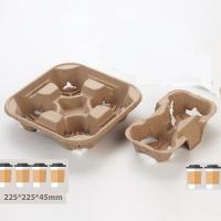 China Disposable take away paper pulp tray 2 cup 4 cup holder cup carrier for coffee cup for sale