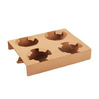 China Disposable take away paper pulp tray 2 cup 4 cup holder cup carrier for coffee cup for sale