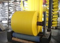 China Woven Polypropylene Cloth Roll , Yellow Offset Print Woven PP Fabric UV Treated for sale