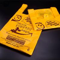 China Yellow Plastic Garbage HDPE Custom Compostable T Shirt Bags Packaging Plastic Bag Poly Bag Holder for sale