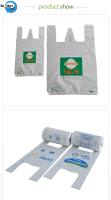 China Eco Friendly Heavy Duty Strong Custom Supermarket Shopping Striped Plastic T-Shirt Bag for sale