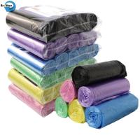 China Large Eco Friendly Custom Logo Waterproof Drawstring Outdoor Plastic Garbage Bag for sale
