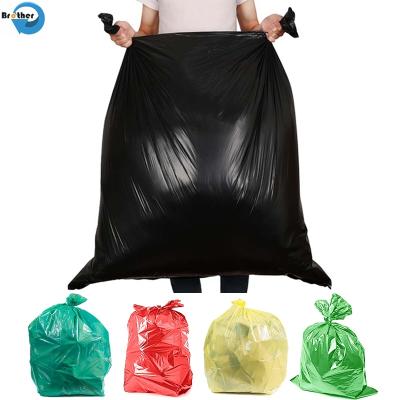 China Large Eco Friendly Custom Logo Waterproof Drawstring Outdoor Plastic Garbage Bag for sale