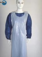 China Factory Roll 70X110cm Blue Protect Safety Apron Disposable Anti-Bacterial Plastic Apron Without Sleeve for sale