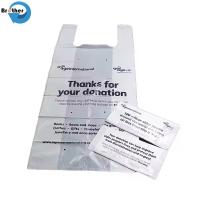 China Charity Bags Durable Large Size Plastic T-Shirt Lightweight Strong Outer Pocket for Charity Donation Packaging for sale