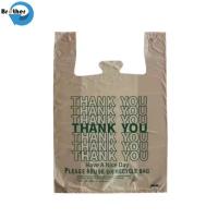 China High Quality Supermarket Plastic Vest Handle Bag Manufactures Thank You Plastic Bags with Logo for sale