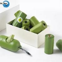 China Manufacturer Wholesale Box Packed Green Bone Shape Pet Waste Bags Dog Poop Bag with Dispenser for sale