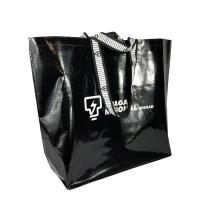 China Bolsas ecologicasl custom logo bopp laminated recycled pp woven shopping tote bag with round bottom for sale