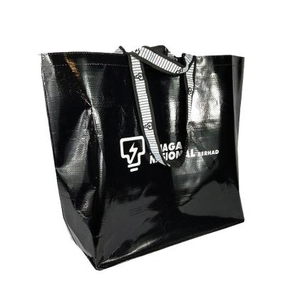 China Bolsas ecologicasl custom logo bopp laminated recycled pp woven shopping tote bag with round bottom for sale