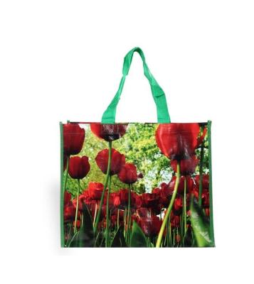 China Supermarket Reusable Recyclable Shopping Gift Promotional Laminated PP Woven Bag for sale