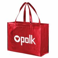 China Glossy PP Woven Laminated Tote Packaging Sewing Reusable Webbing Handle Gift Fashion Eco-Friendly Shopping Bag for sale