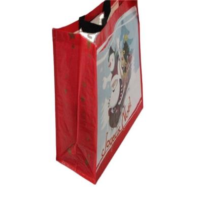 China Custom Printing Metallic Lamination PP Woven Reusable Tote Shopping Bags with Inner Insulation for sale