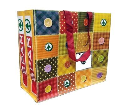 China Low Cost Supermarket Reusable PP Woven Shopping Bag for sale