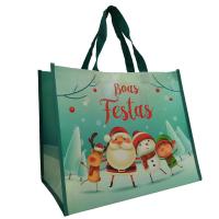 China Foldable Recyclable Plastic Printed Tote Carry Handle Plastic Shopping Bag for sale