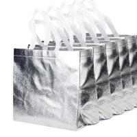 China Full Printing Cross Stitched PP Woven Shopping Bag with Mesh Pocket for sale