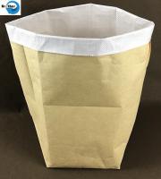 China Kraft Paper Laminated with Polypropylene Mesh Tube Woven Bag Small Custom Food Perforated for sale