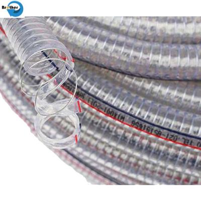 China Industrial Clear Water Fuel PVC Spring Spiral Pipe Steel Wire Reinforced Delivery Hose for sale