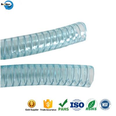 China PVC Spring Spiral Helix Steel Wire Reinforced Suction Discharge Hose for sale