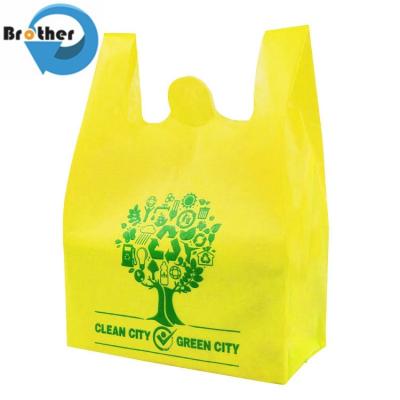 China Supermarket Tote Ultrasonic Non-Woven T-Shirt Bag Custom Cheap Reusable PP Non Woven Fabric Shopping Bag for sale