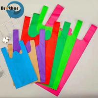 China Promotional PP Non Woven TNT Bags/Polypropylene Nonwoven T Shirt Bags Bag/W-Cut Non-Woven Vest Carrier Shopping Bag for sale