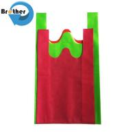 China Custom Recycle Eco PP Spunbond T-Shirt Handle Reusable Nonwoven Vest Shopping Tote Non Woven Fabric Carry Bags for sale