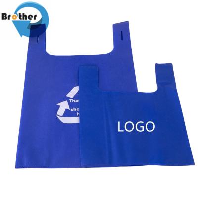 China Custom Recycle PP Spunbond Nonwoven Vest Eco Shopping T-Shirt Bag for sale