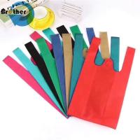 China Cheap Custom Promotion Simple PP Non-Woven Shopping Bag Recyclable Foldable Laminated Nonwoven Carrier Drawstring Fabric for sale