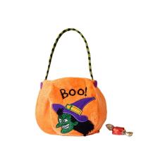 China In-stock New Halloween Gift Velvet Tote Bag Pumpkin Bag Decoration Prop Gift Children's Candy Bag for sale