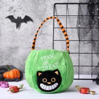 China In-stock New Halloween Gift Velvet Tote Bag Pumpkin Bag Decoration Prop Gift Children's Candy Bag for sale