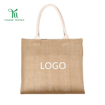 China Customized Jute Bag  Gift Bag Canvas and Jute Handbag for sale