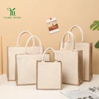 China Customized Jute Bag  Gift Bag Canvas and Jute Handbag for sale