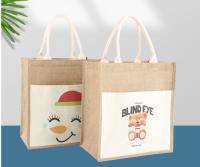 China Customized Jute Bag  Gift Bag Canvas and Jute Handbag for sale