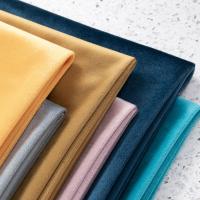 China Factory Direct 210gsm Embossed Upholstery Corduroy Holland Velvet Fabric Plain Style Tricot Knitted Colorful for Sofa Cushion for sale