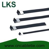 China 8×200mm L Type PVC coated stainless steel cable tie for sale