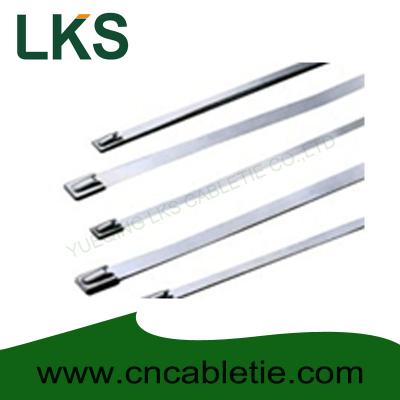 China 7.9*1200mm 316/304/201 grade Ball-lock stainless steel cable tie for sale