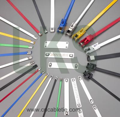 China 4.6*200mm 316 grade Ball-lock Electricity use stainless steel cable ties for sale