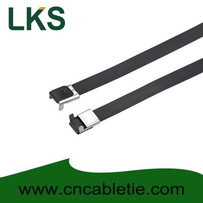 China L Type PVC coated stainless steel cable tie-Wing Lock Type for sale