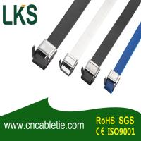 China L Type Stainless Steel Cable Tie with PVC Coating Wing Lock Design for Corrosion Resistance and Easy Quick Installation for sale