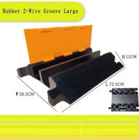 China Durable Heavy Duty Yellow Flexible Speed Bumps Rubber PVC Floor Cable Bridge Protectors Road Curb Ramps for sale
