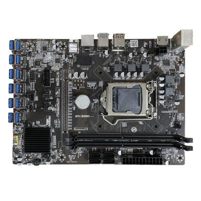 China B250C Mining Motherboard 12 USB GPU Slot DDR4 2133 2400 1800W Support for sale