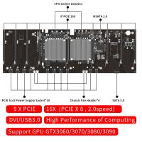 China X79 Motherboard Dual CPU LGA2011 9 GPU Slot DDR3 1333 1600 1800W Mining Rig for sale