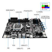 China Customized B75 Motherboard Chassis 8GPU Case with Power Supply RAM SSD and Graphics Card for sale